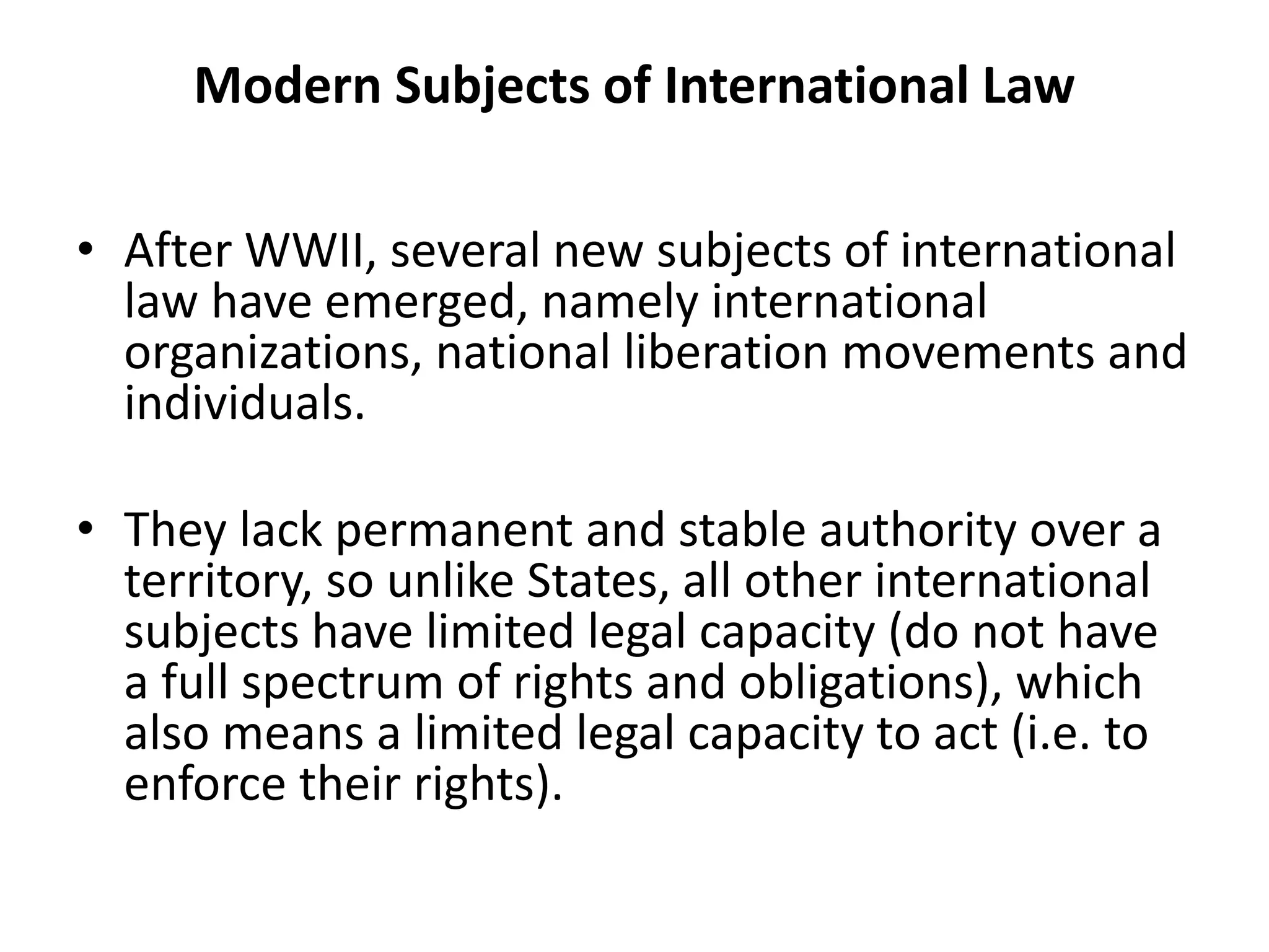 Lecture 7 subjects of international law | PPTX