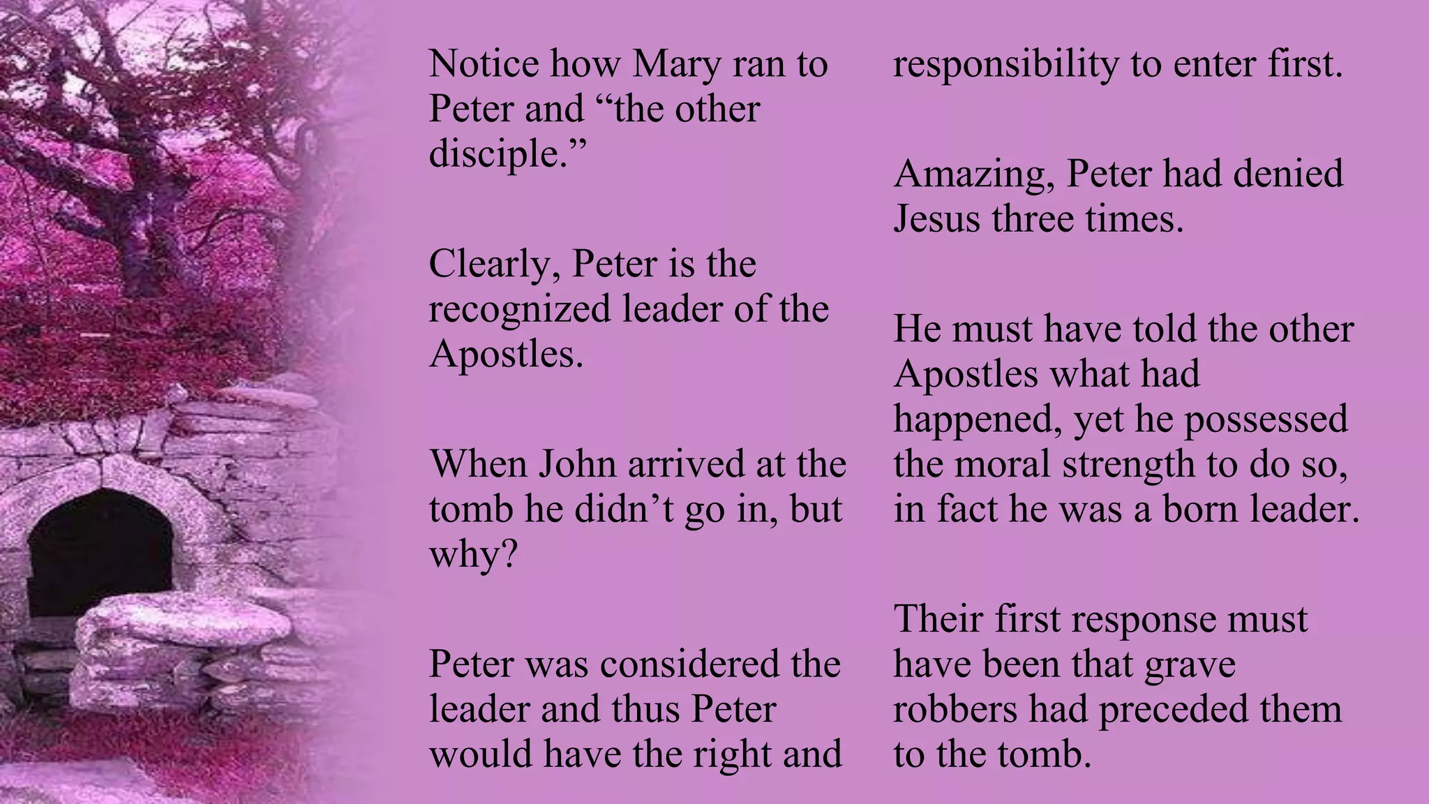 Easter Sunday - Gospel John 20:1–9 - Mary went to the tomb and found it ...