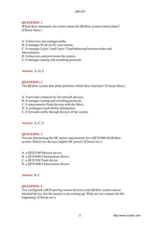 JN0-370 Exam-QFabric, Specialist (JNCIS-QF) | PDF | Computer Networking | Computing