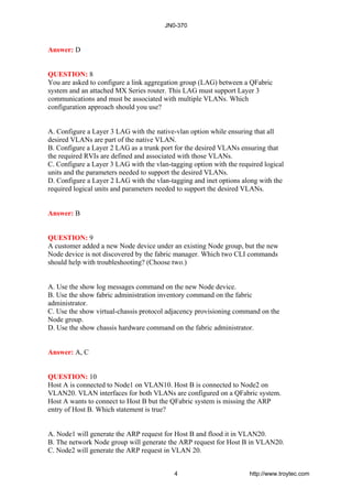 JN0-370 Exam-QFabric, Specialist (JNCIS-QF) | PDF | Computer Networking | Computing