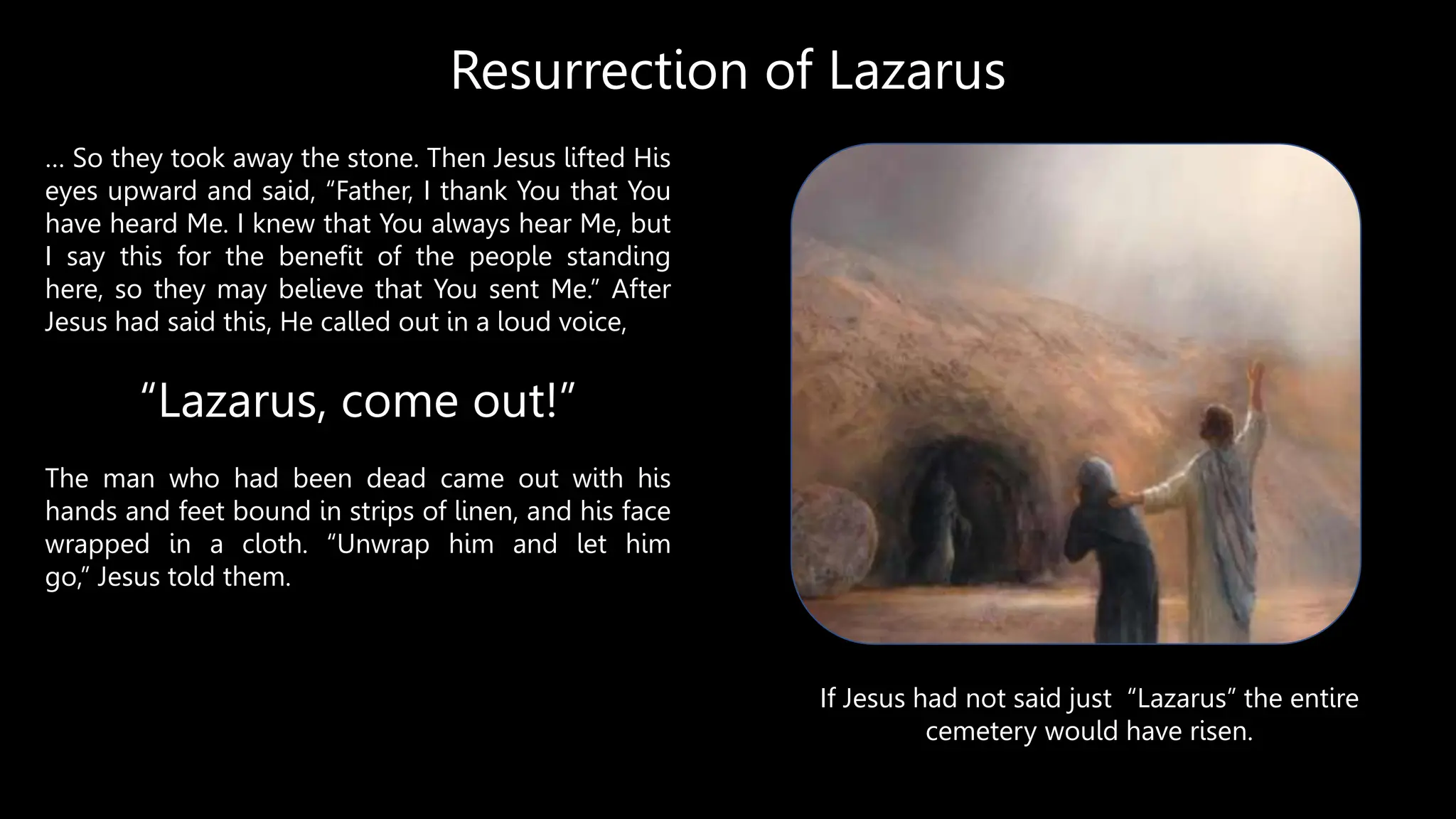 John 11 Resurrection of Lazarus and its Implications | PPT