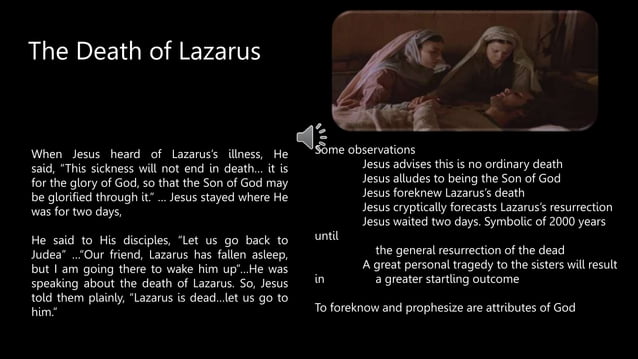 John 11 Resurrection of Lazarus and its Implications | PPT