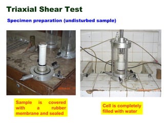 Triaxial shear test and shear strength properties of soil | PPT