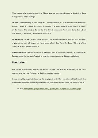 Jnana Yoga: The Yoga of Knowledge or Wisdom | PDF