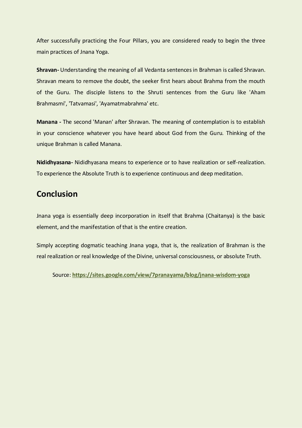 Jnana Yoga: The Yoga of Knowledge or Wisdom | PDF