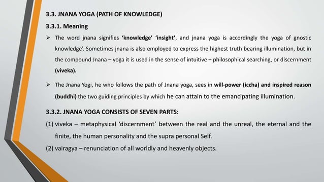 JNANA YOGA (PATH OF KNOWLEDGE) | PPTX | Hinduism | Religion & Spirituality