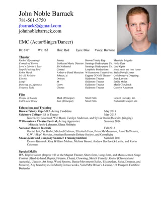 Acting resume | PDF
