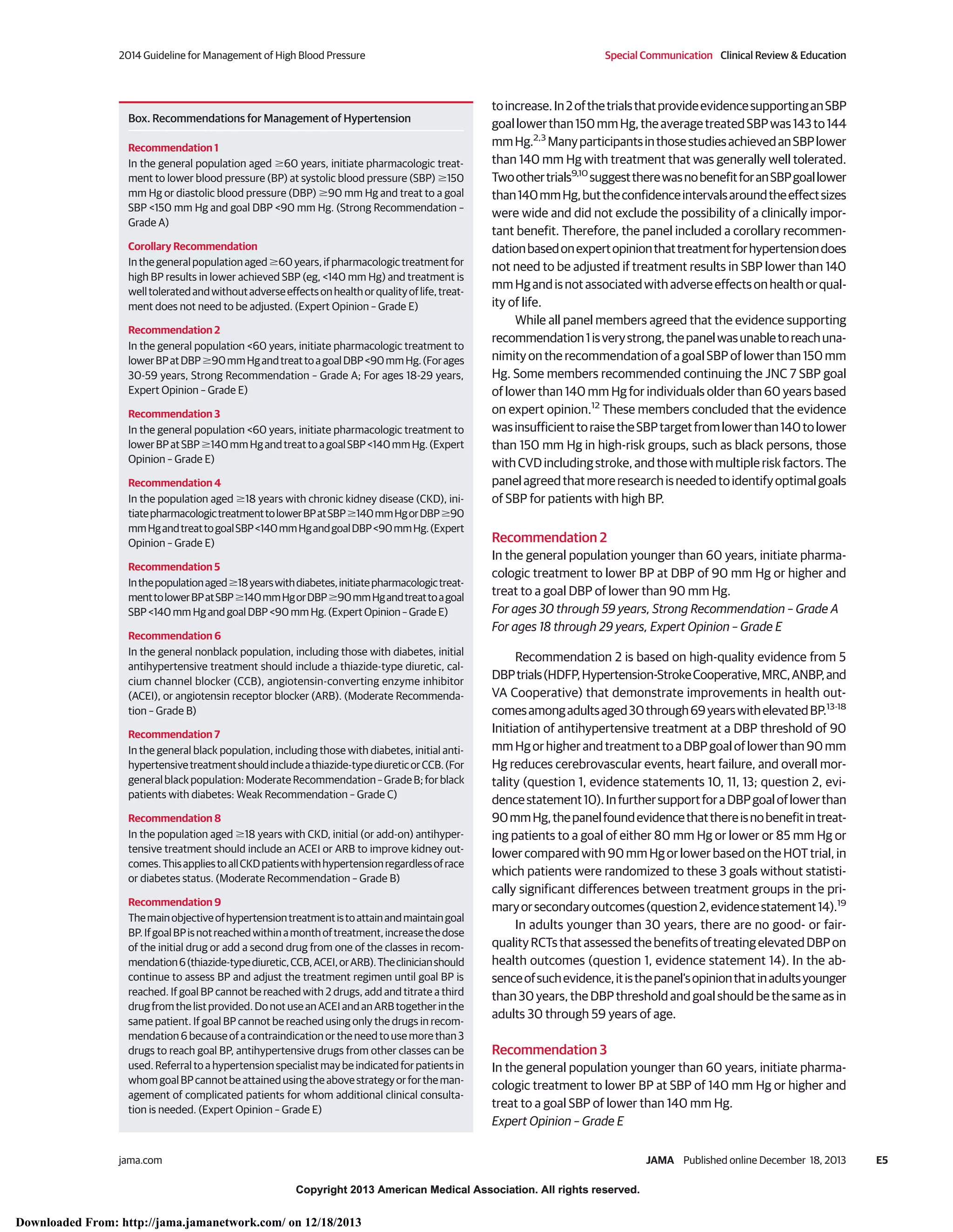 Jnc 8 guidelines for management of high blood pressure: Lets compare ...
