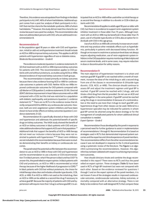 Jnc 8 guidelines for management of high blood pressure: Lets compare ...