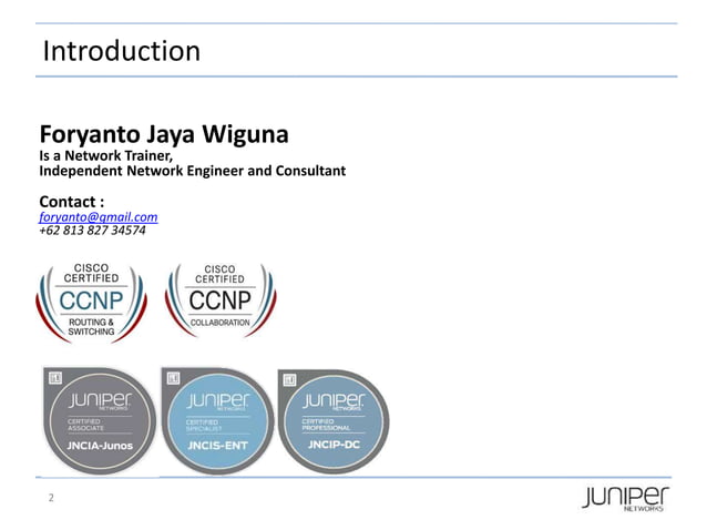 Material of Course Juniper JNCIA JUNOS Day1 | PPTX