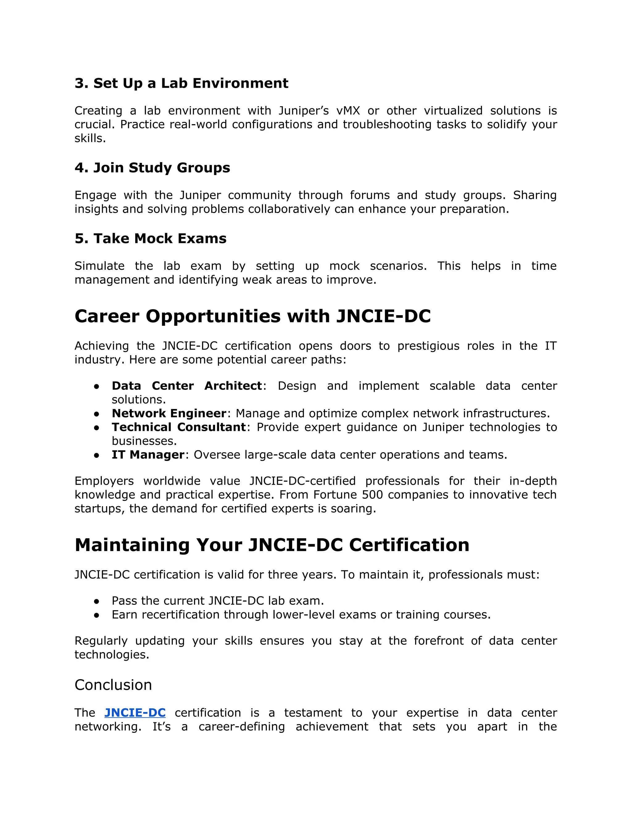 JNCIE-DC Certification: A Gateway to Data Center Expertise | DOCX