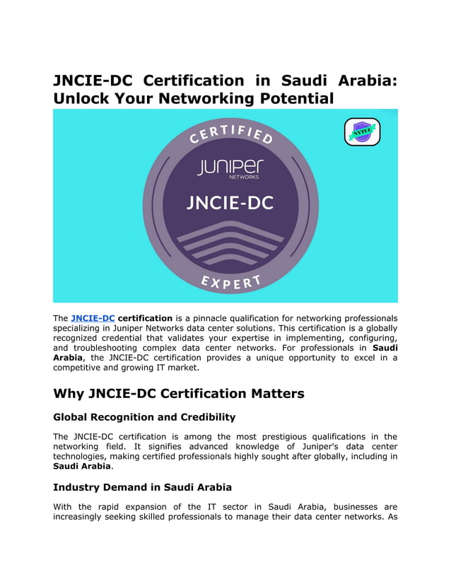 JNCIE-DC Certification in Saudi Arabia_ Unlock Your Networking ...