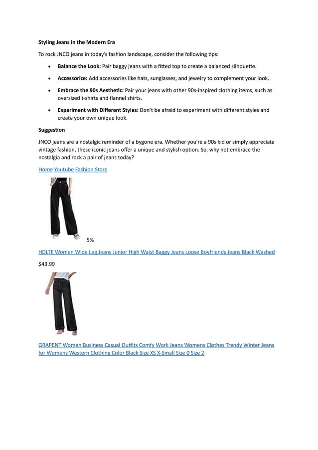 JNCO Jeans: A Nostalgic Throwback to 90s | PDF