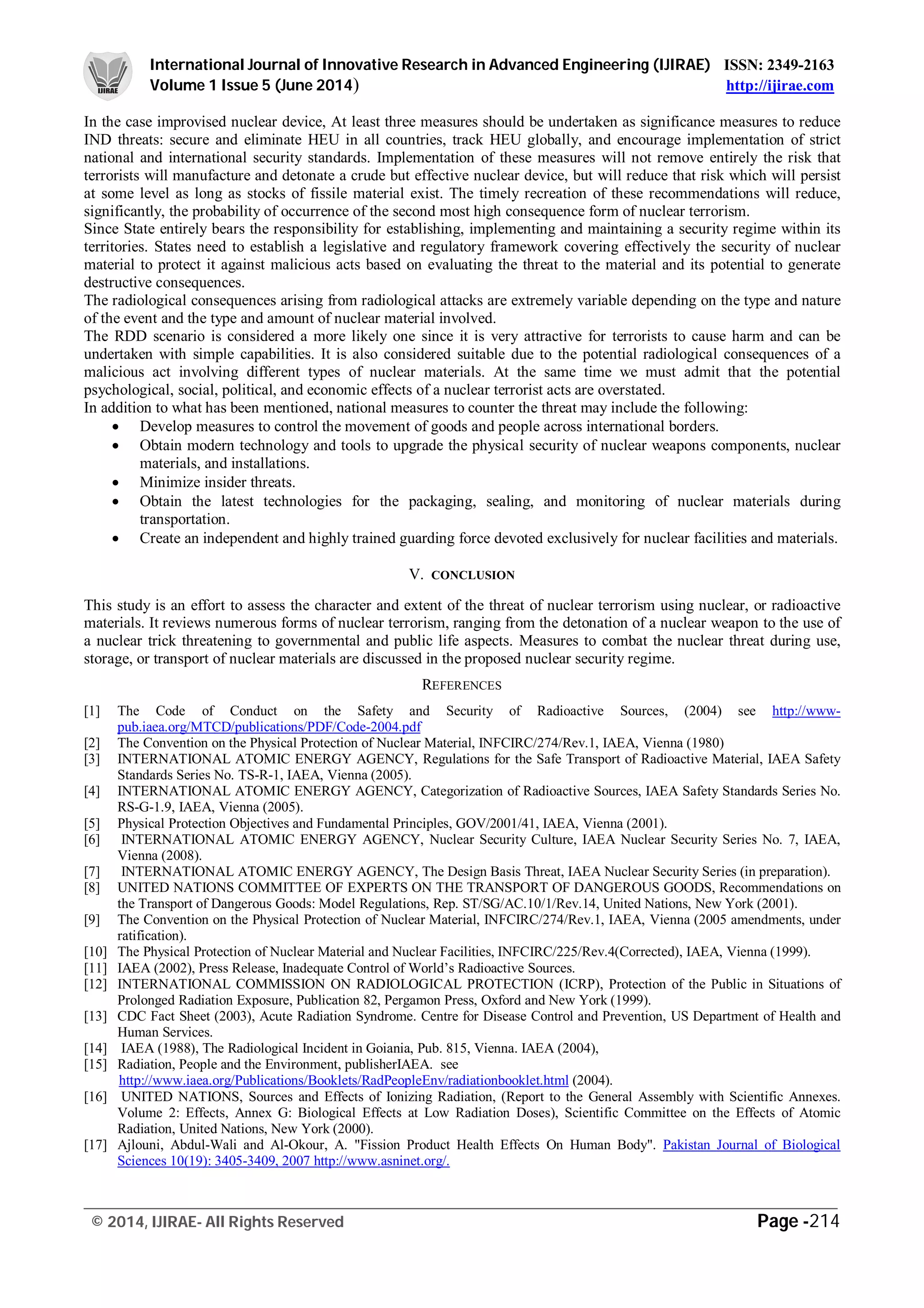 Design of Nuclear Security Regime to Combat Nuclear Terrorism | PDF ...