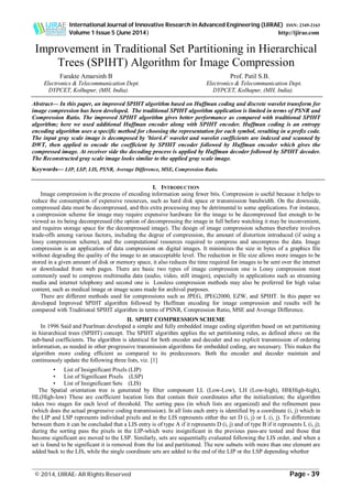 Improvement in Traditional Set Partitioning in Hierarchical Trees (SPIHT) Algorithm for Image ...