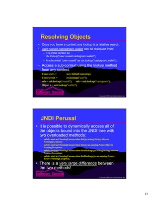 2001: JNDI Its all in the Context | PDF