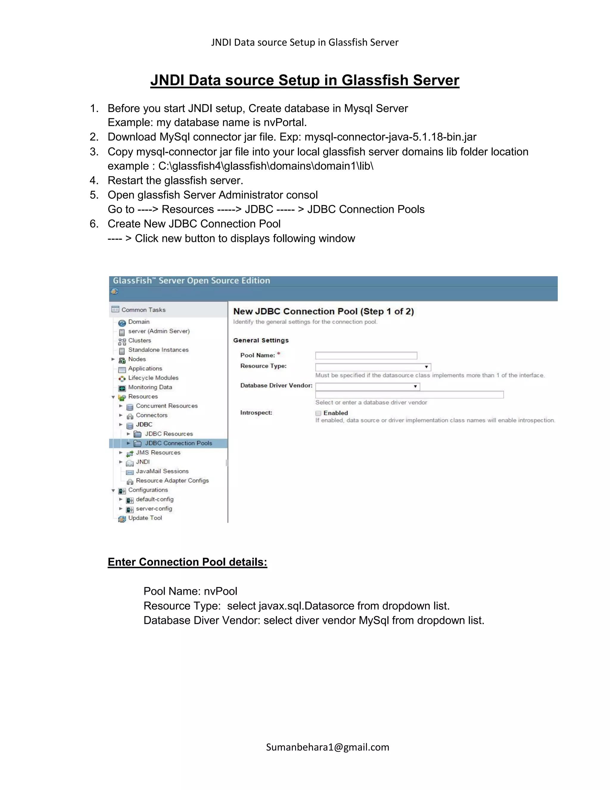 JNDI Data source Setup in Glassfish Server | PDF