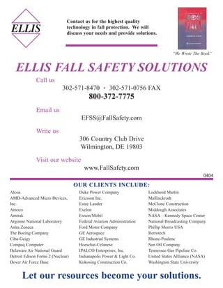 J Nigel Ellis - Ellis Fall Safety Solutions Brochure | PDF
