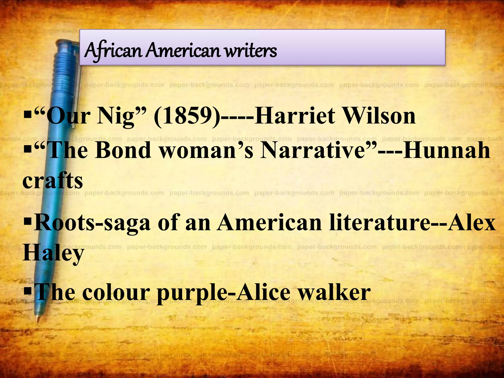 African-American Writers | PPTX