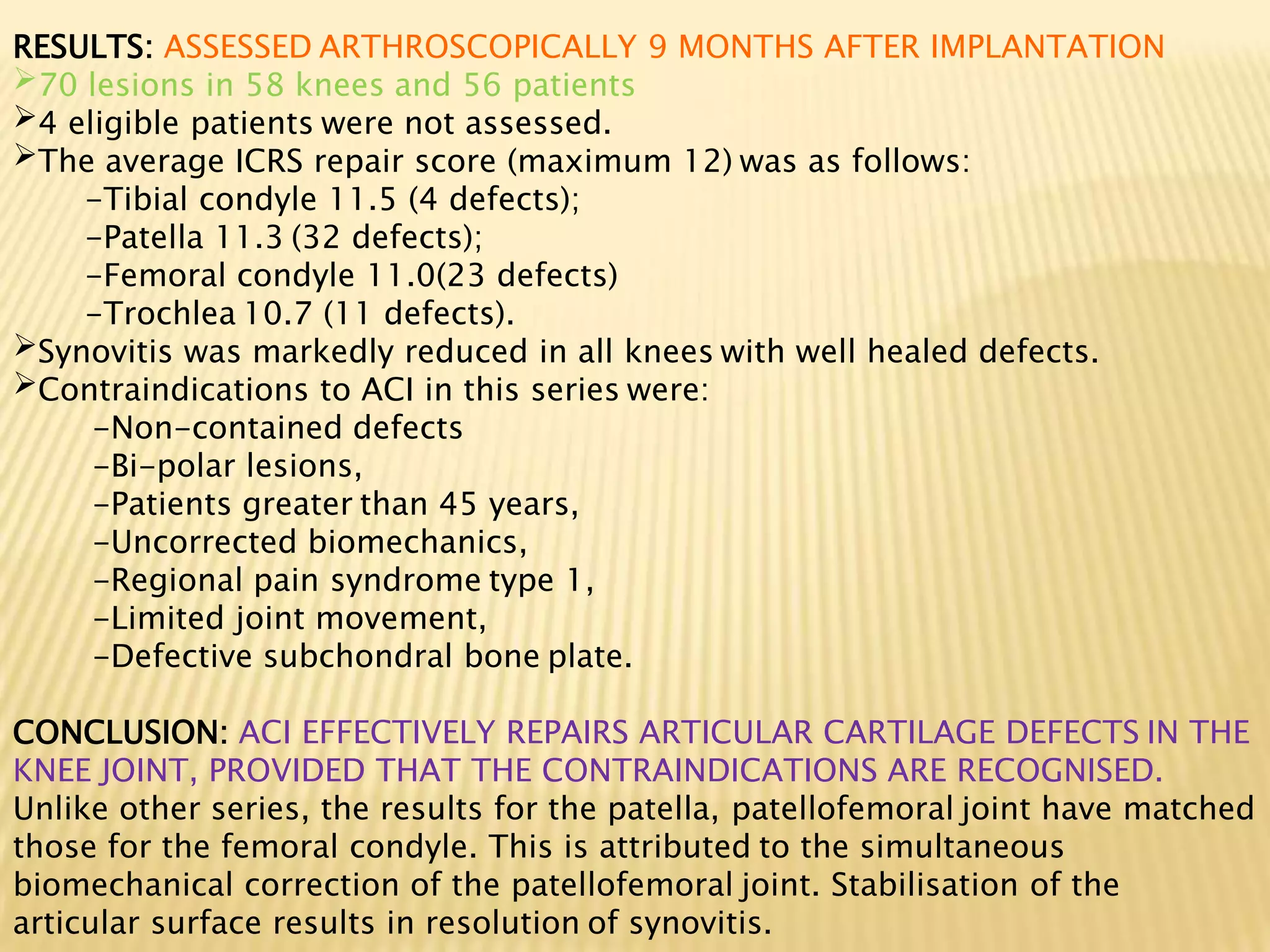 AUTOLOGUS CHONDROCYTE IMPLANTATION PRIYANK | PPTX