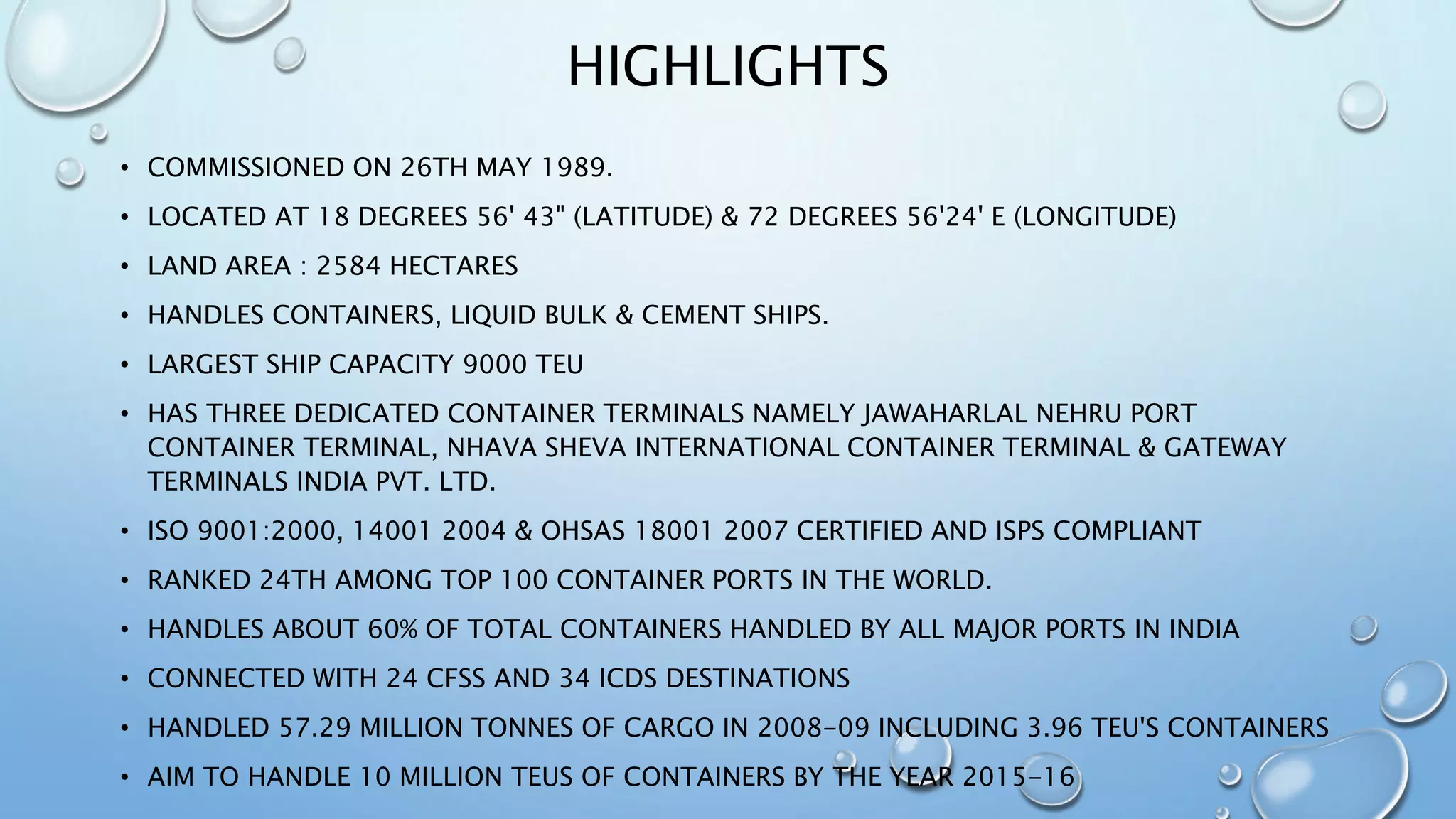 Jawaharlal Nehru Port Trust JNPT | PPTX