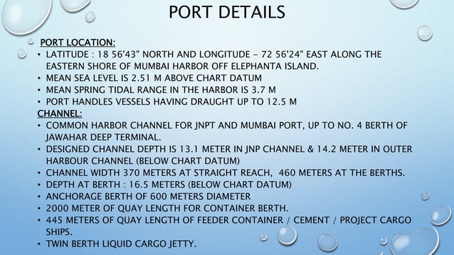 Jawaharlal Nehru Port Trust JNPT | PPTX | Cruises | Travel Type