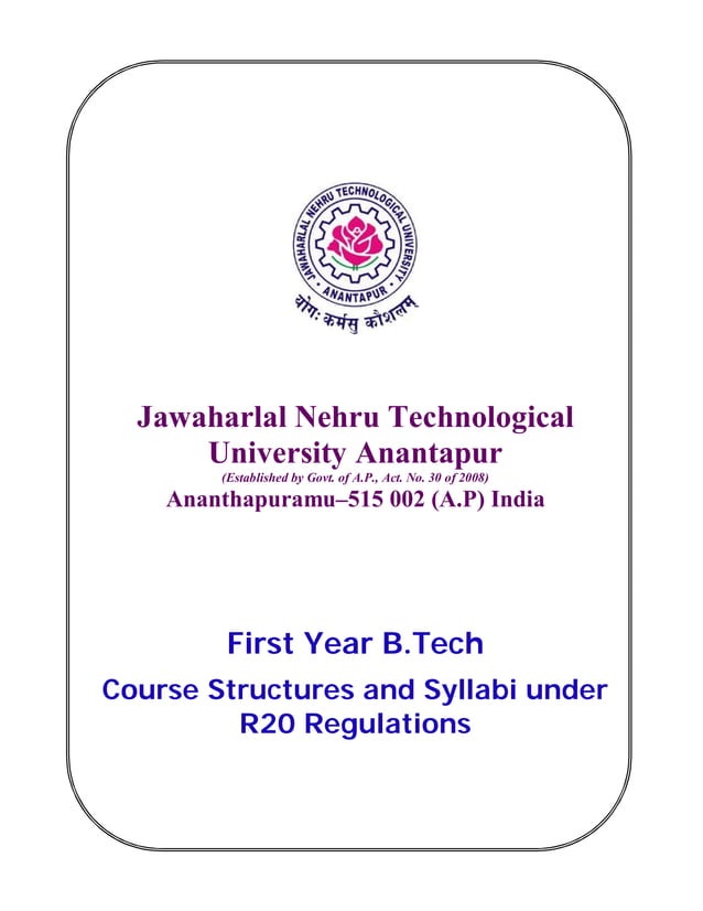 Jntua r20-b.tech-cse- ai--course-structure-2020-21. | PDF
