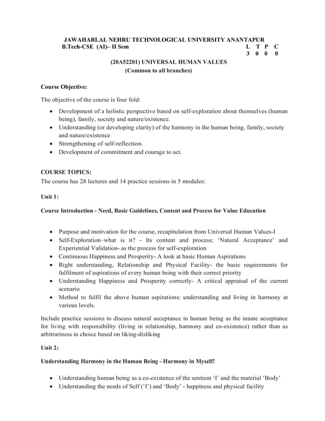 Jntua r20-b.tech-cse- ai--course-structure-2020-21. | PDF