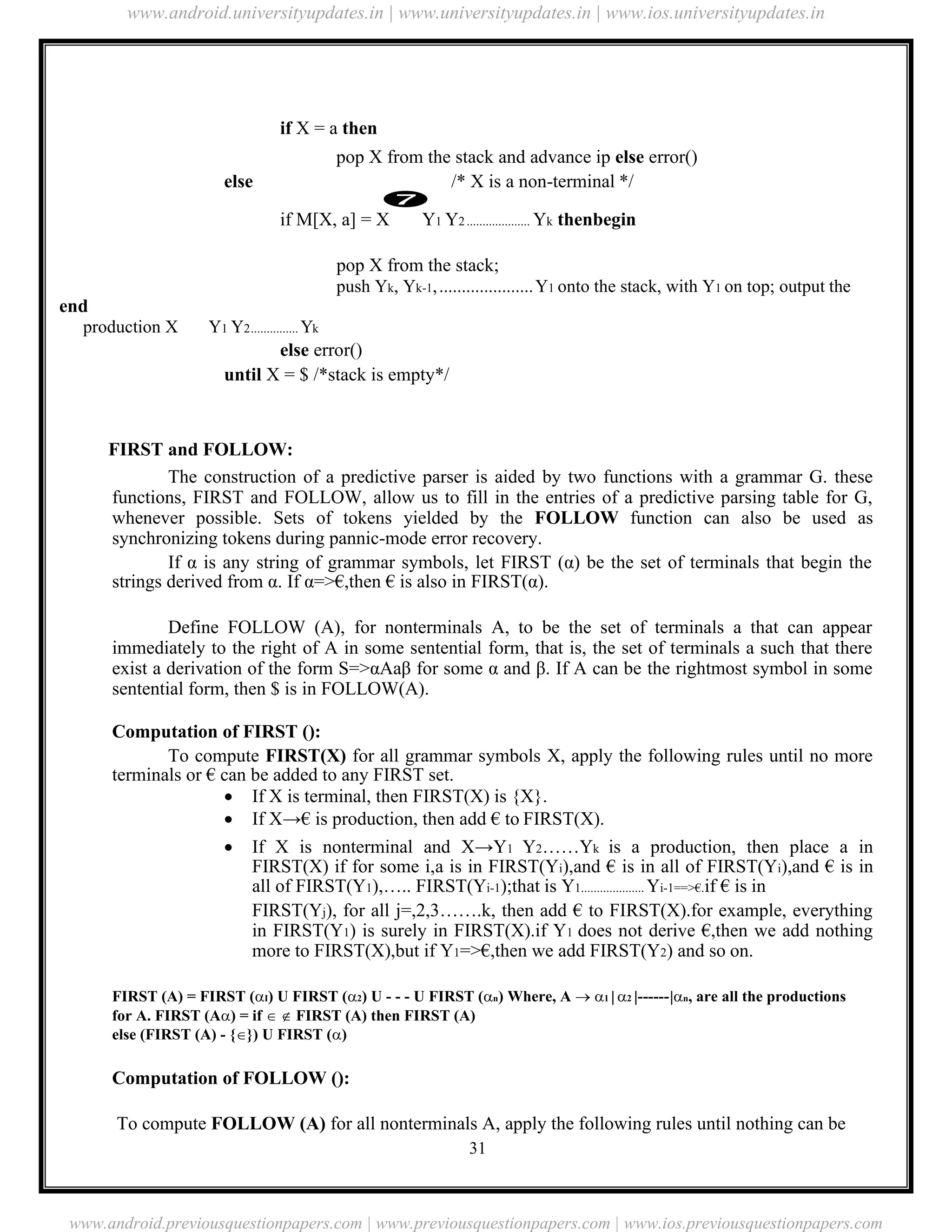 JNTUA COMPILER DESIGN Notes.pdf,for all units | PDF