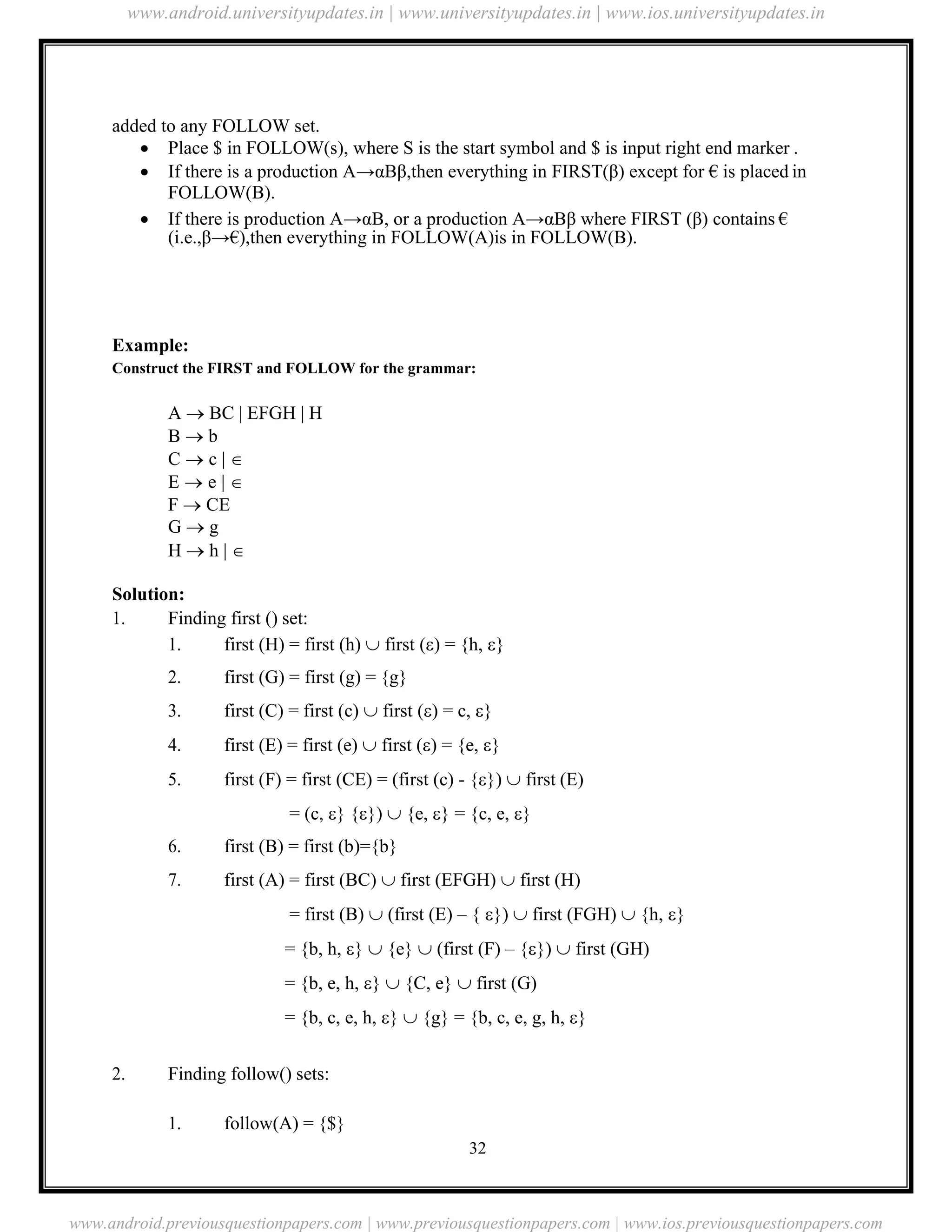 JNTUA COMPILER DESIGN Notes.pdf,for all units | PDF
