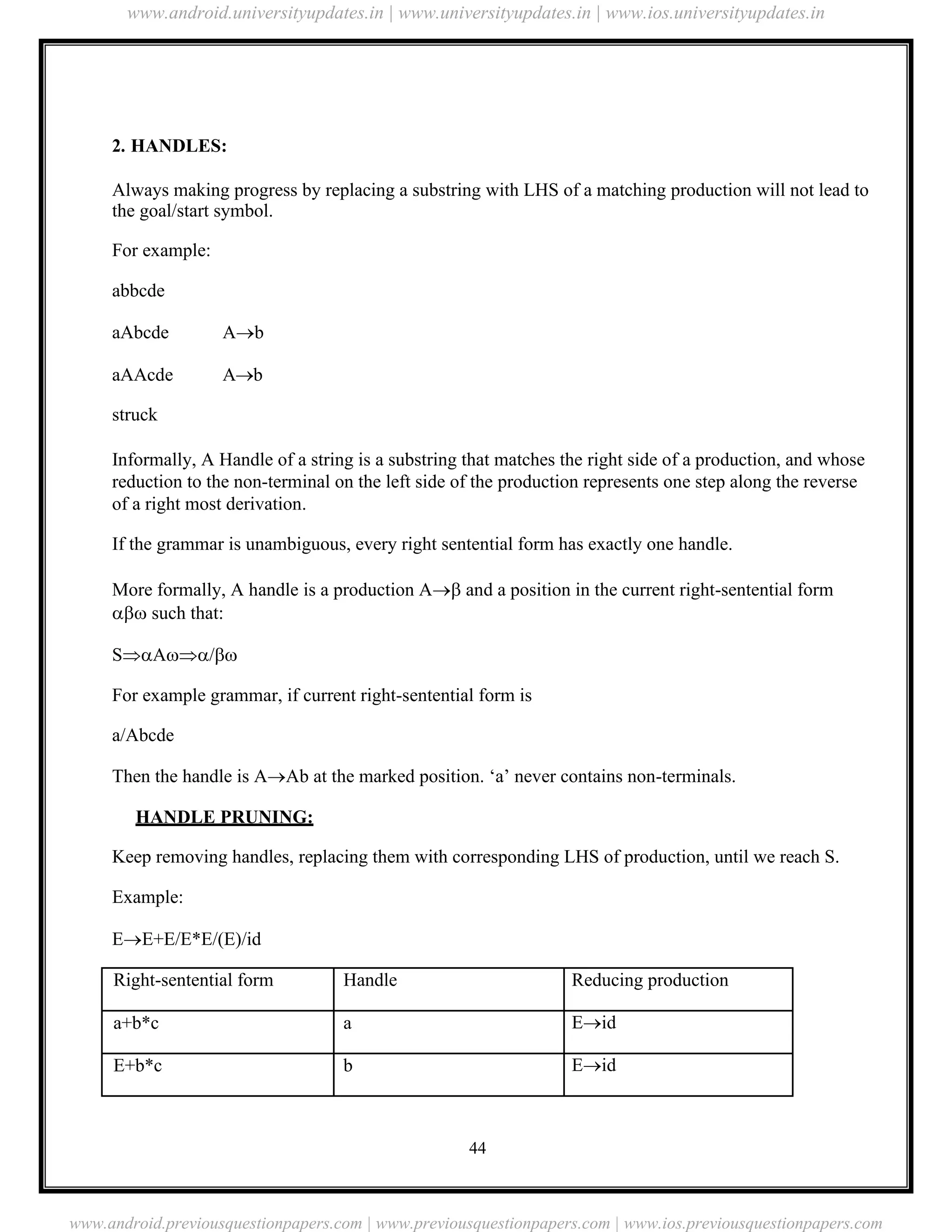 JNTUA COMPILER DESIGN Notes.pdf,for all units | PDF