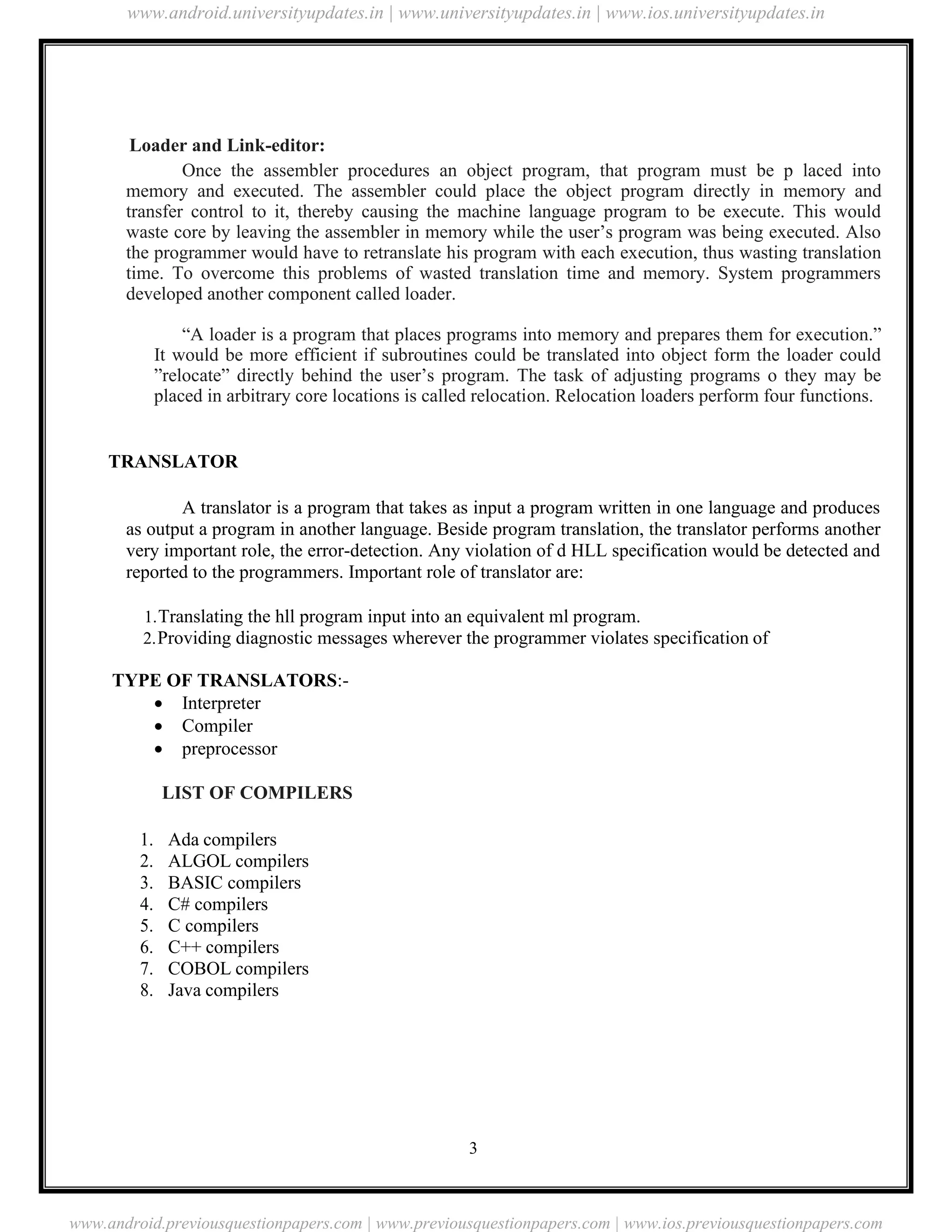 JNTUA COMPILER DESIGN Notes.pdf,for all units | PDF