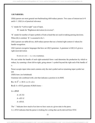 JNTUA COMPILER DESIGN Notes.pdf,for all units | PDF