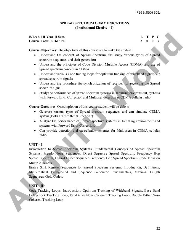 Jntuh Btech 3 Year Ece R16 Syllabus 