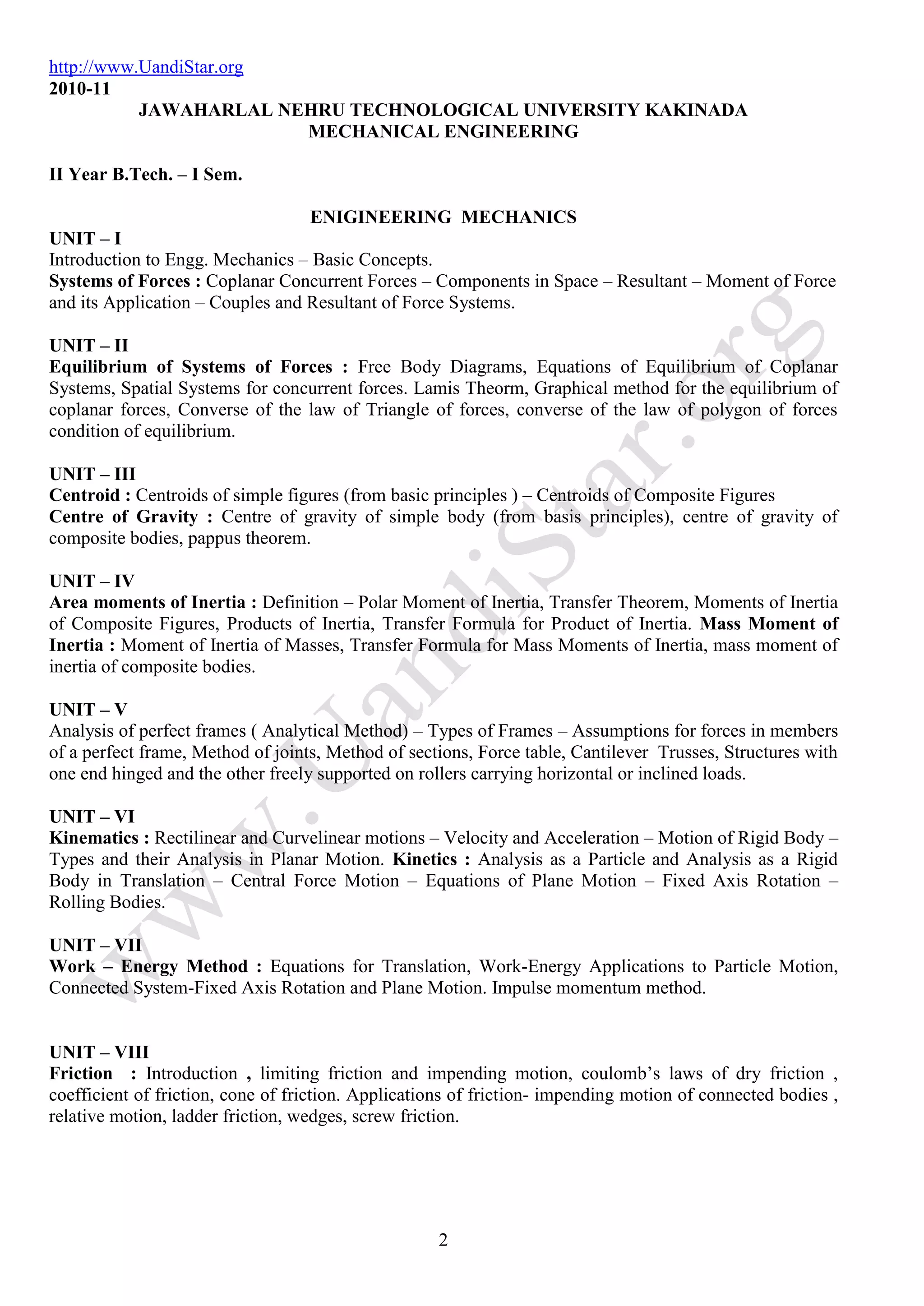 Jntuk dap- proposed course structure and syllabus - b.tech(mechanical ...