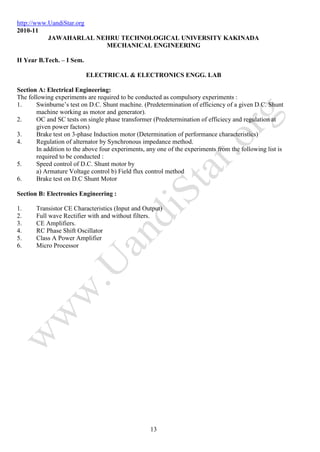 Jntuk dap- proposed course structure and syllabus - b.tech(mechanical ...