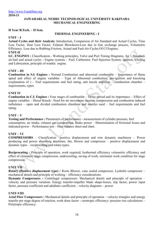 Jntuk dap- proposed course structure and syllabus - b.tech(mechanical engg)-ii year - r10 ...