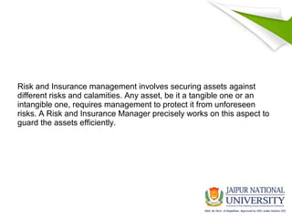 MBA + PGD - Risk and Insurance Management | PPT
