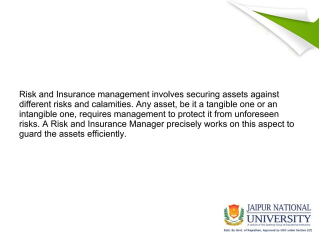 MBA + PGD - Risk and Insurance Management | PPT