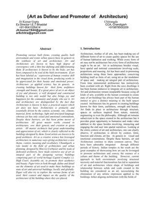 Art as Definer and Promoter of Architecture | PDF