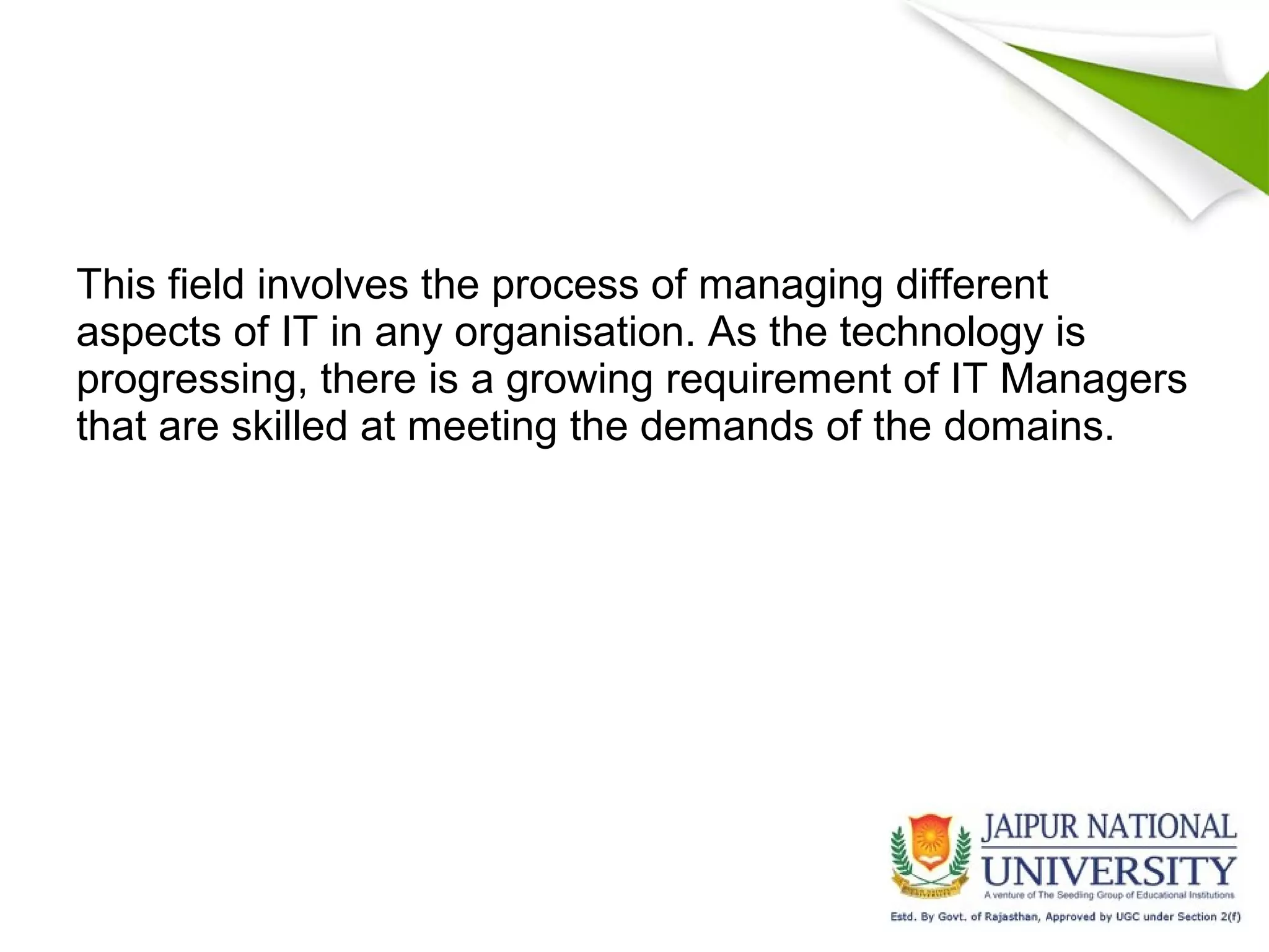 MBA in Information Technology Management | PPT