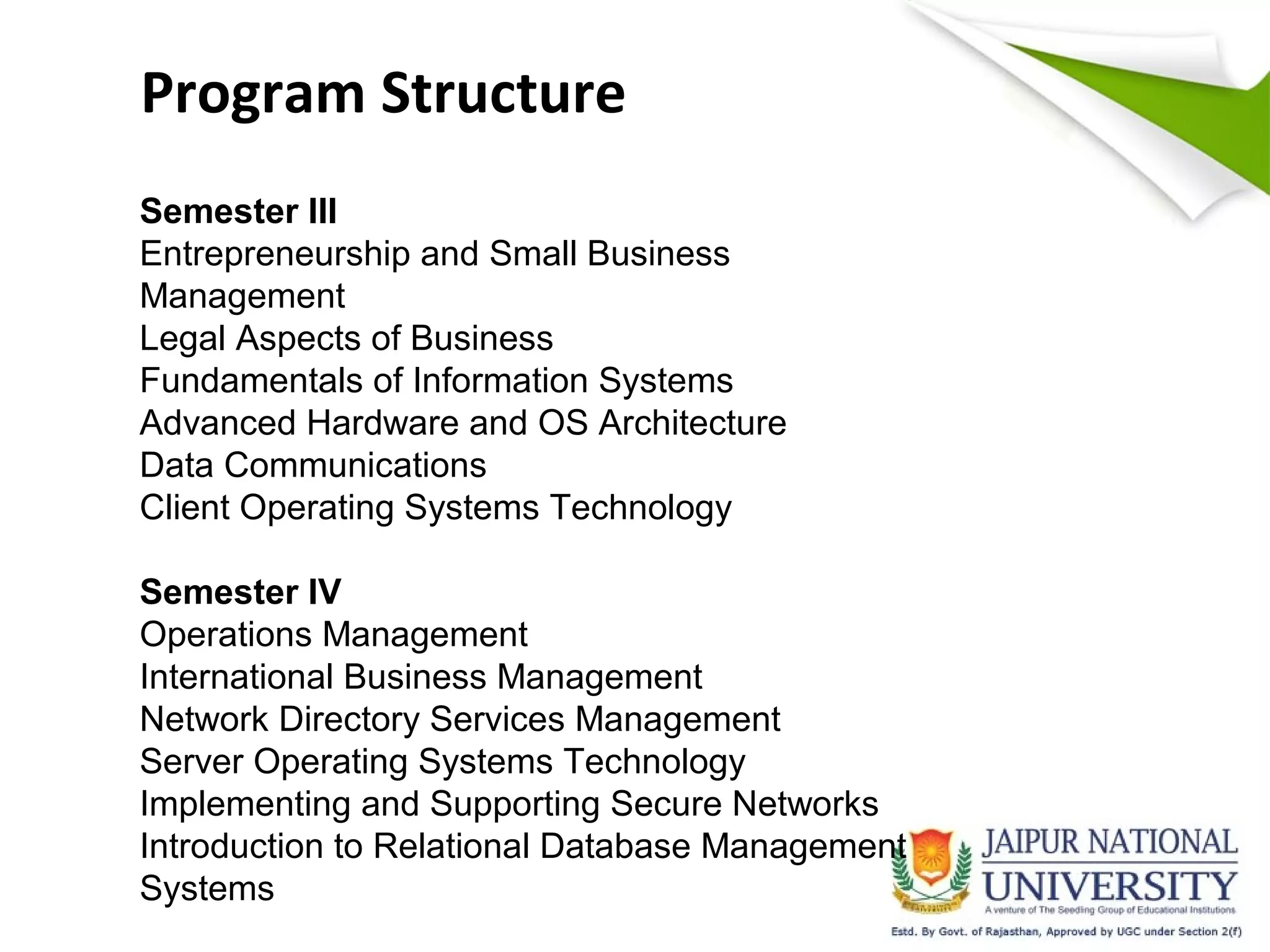 MBA in Network Infrastructure Management | PPT