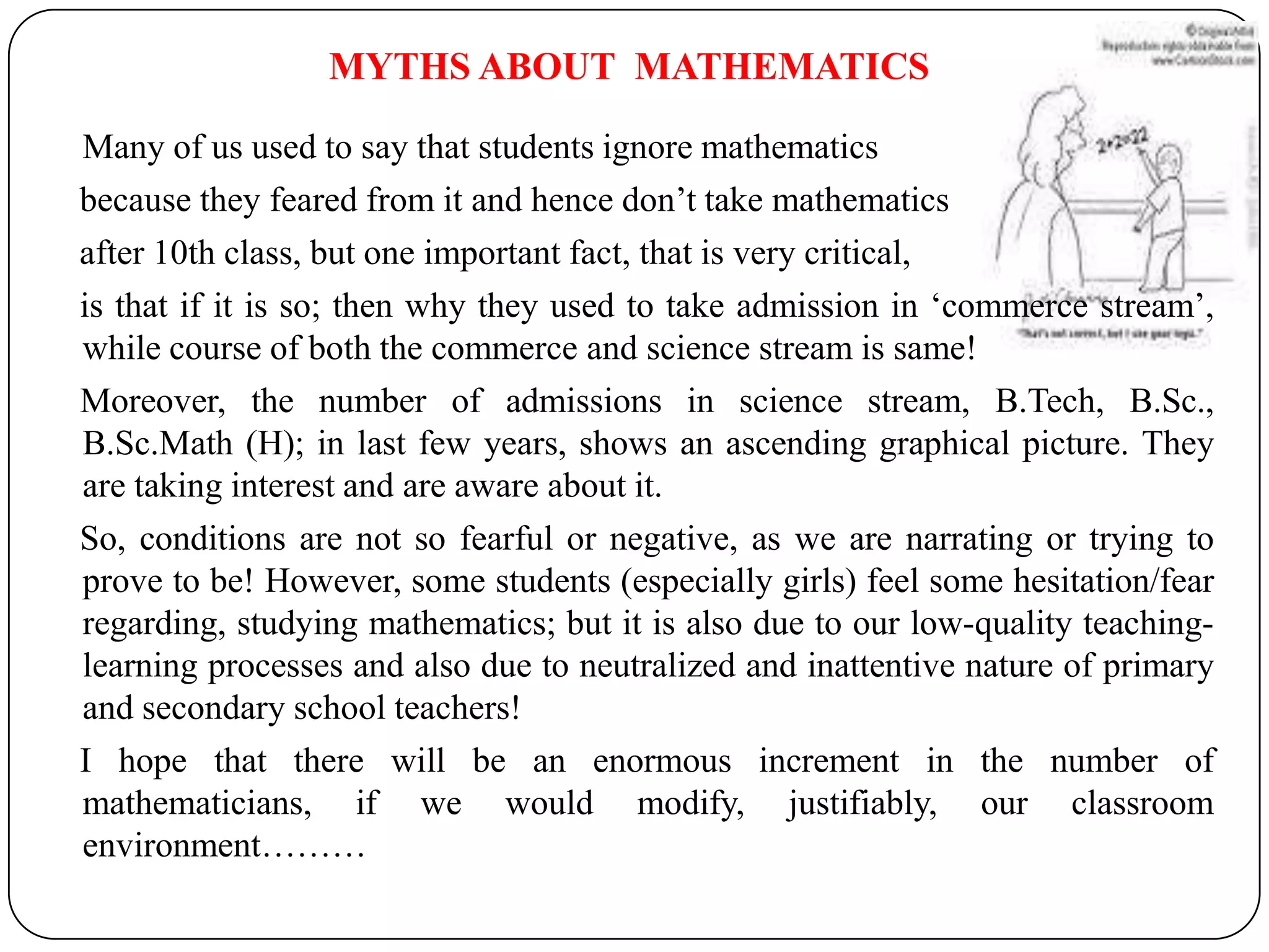 Teaching and Learning in mathematics | PPT