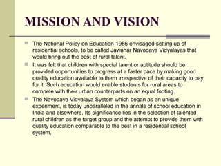 JAWAHAR NAVODAYA VIDYALAYA | PPT