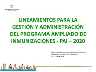 Plan ampliado de inmunizaciones durante el 2020 | PDF