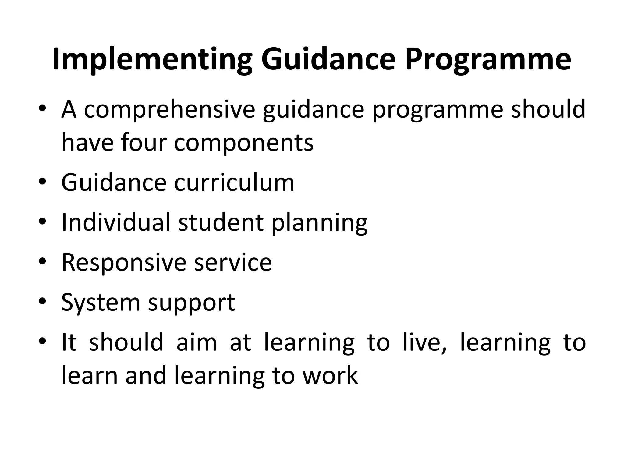 Planning and Implementing Guidance Programme in Schools | PPTX