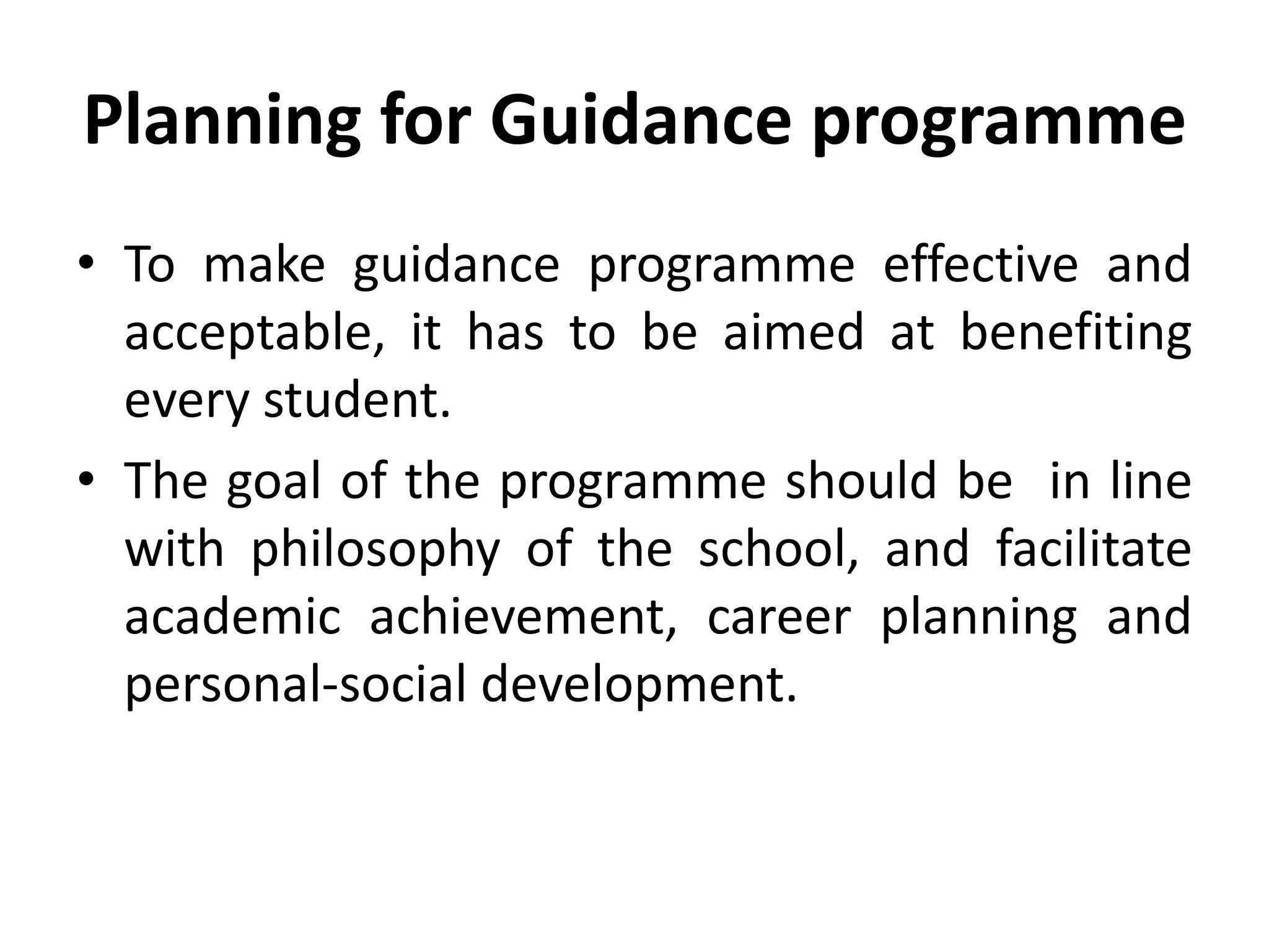 Planning and Implementing Guidance Programme in Schools | PPTX
