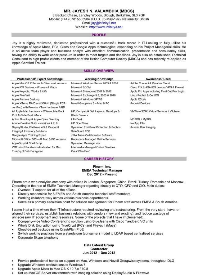 Jay's CV - 2013 | PDF