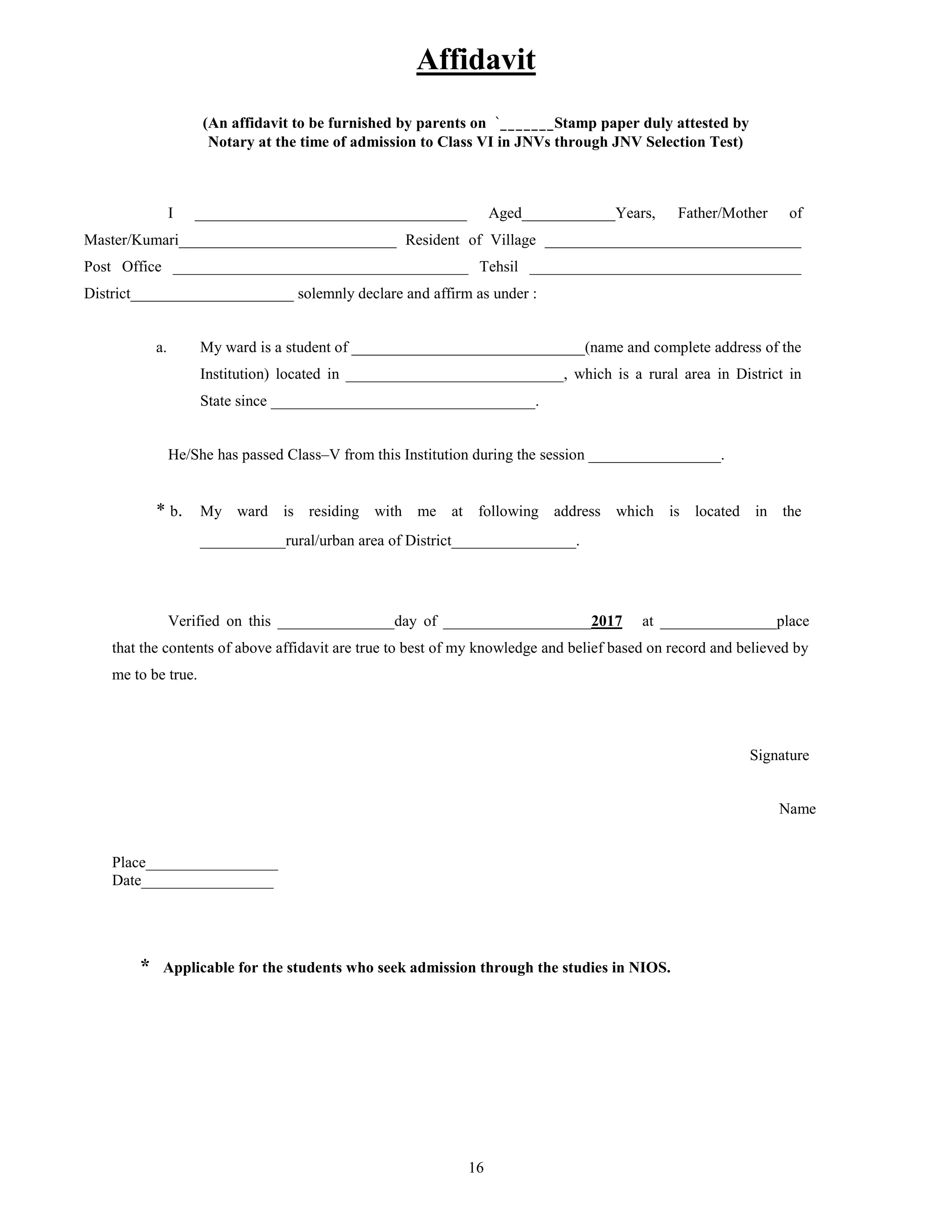 JAWAHAR NAVODAYA 2017 INDIA COMMON EANTERANCE EXAMINATION | PDF