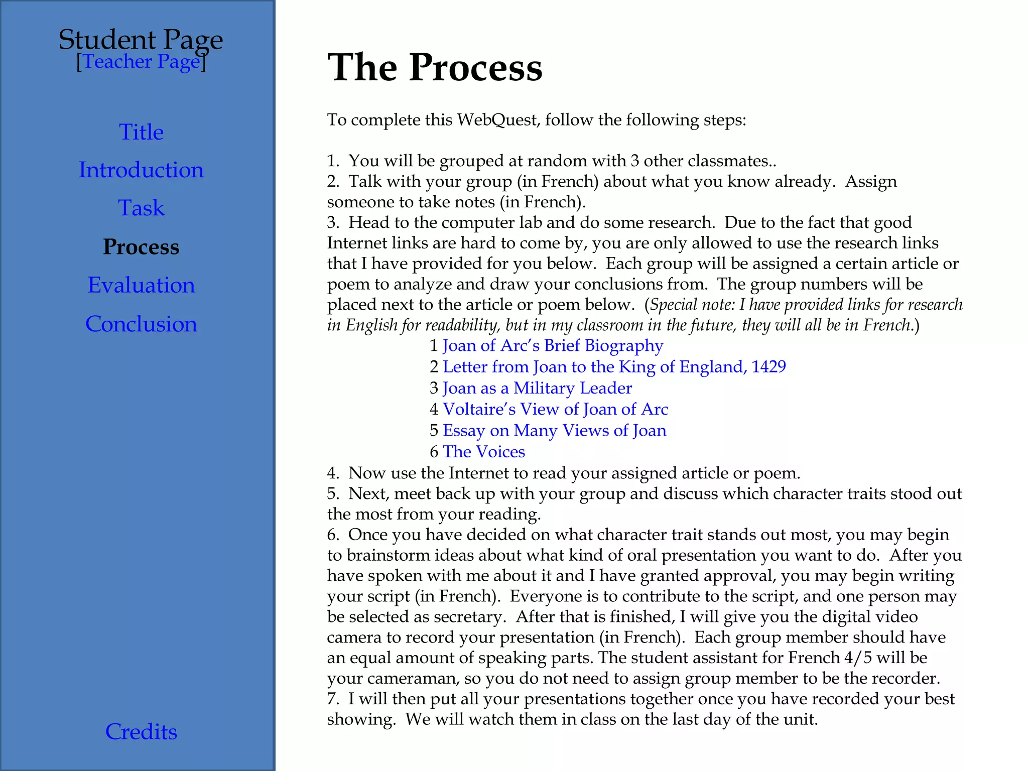 Joan Of Arc Web Quest | PPT